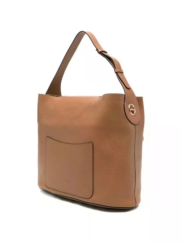 Borbonese Grained Leather Shoulder Bag - Neutrals