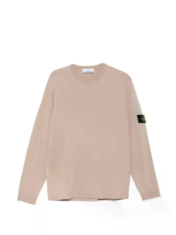 Stone Island Logo-patch Crew-neck Sweater - Neutrals