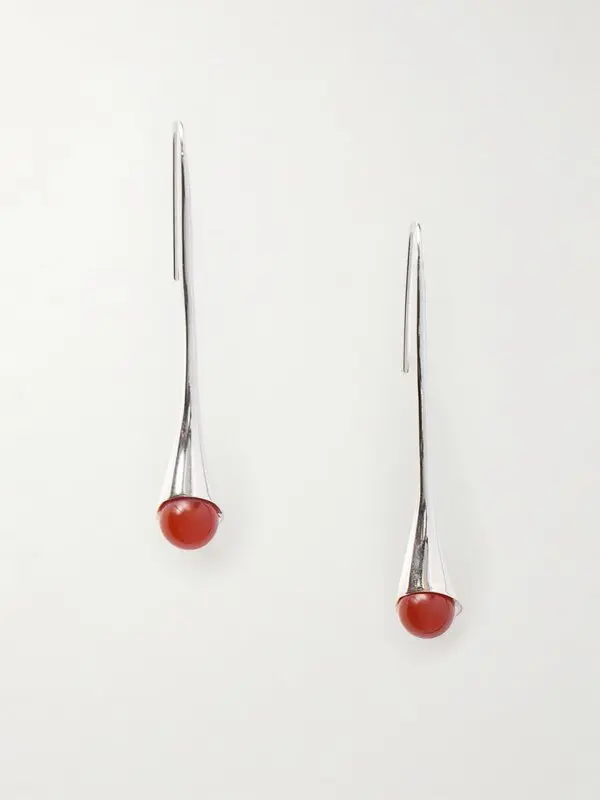 SOPHIE BUHAI Vienna Silver And Carnelian Dangle Earrings - Red