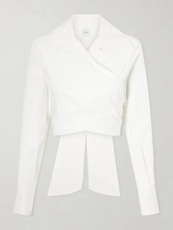 PATOU Cotton-poplin Knotted Blouse - White