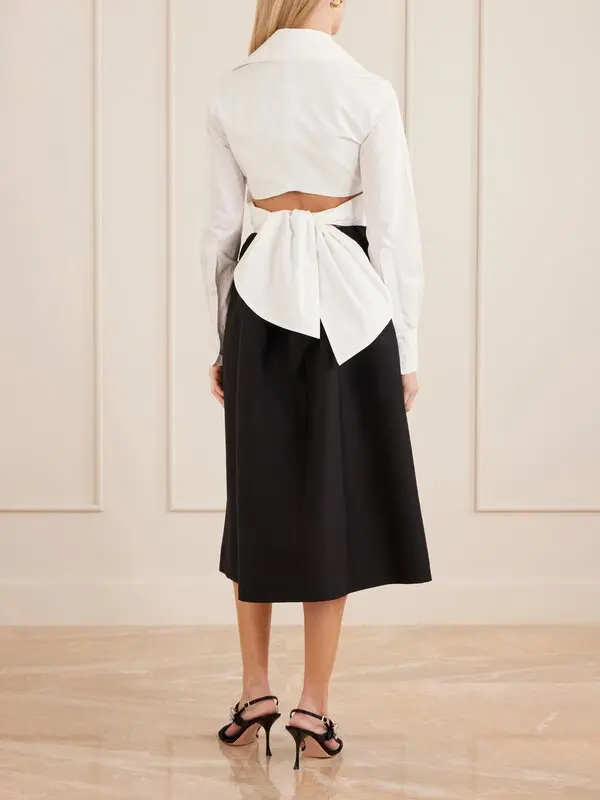 PATOU Cotton-poplin Knotted Blouse - White