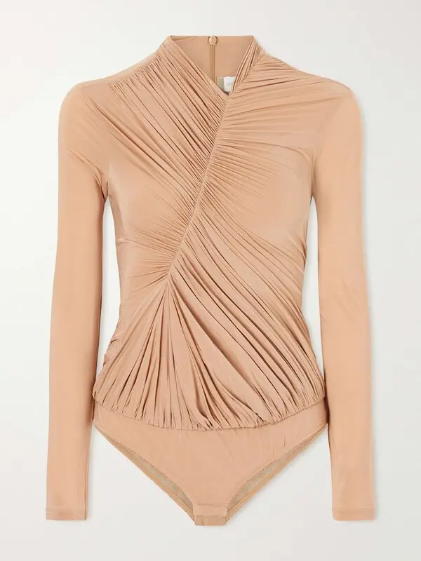 Stella McCartney Draped Crepe-jersey Bodysuit