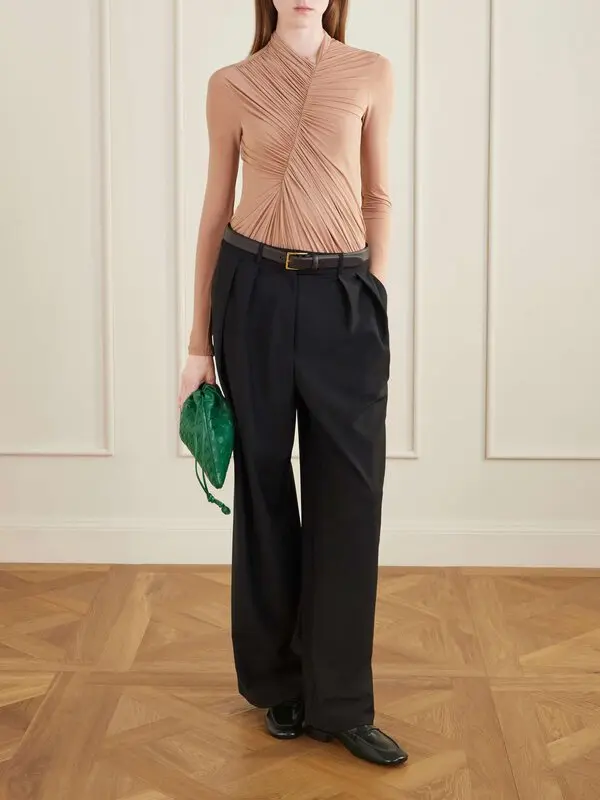 Stella McCartney Draped Crepe-jersey Bodysuit