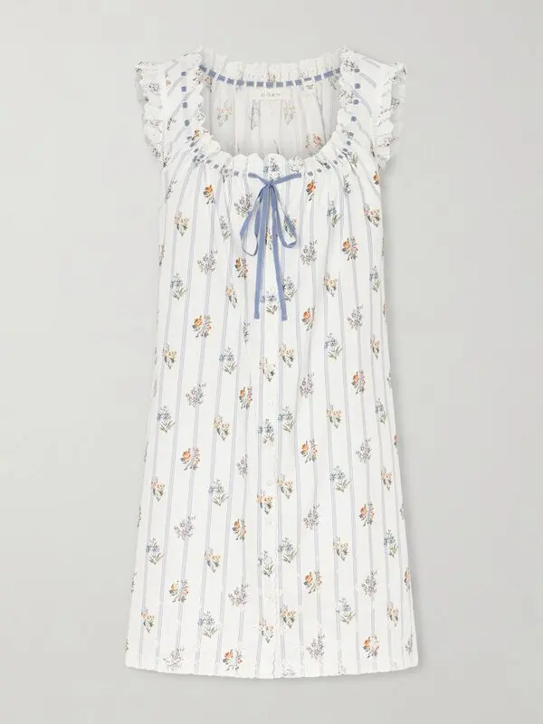 DÔEN Nessie Striped Floral-print Mini Dress - Multi