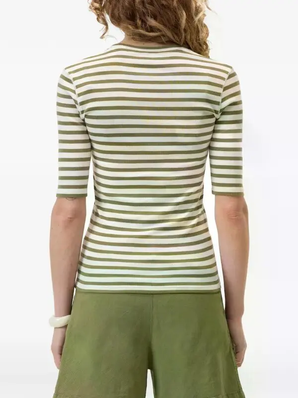 Closed Striped Crew-neck T-shirt - Green