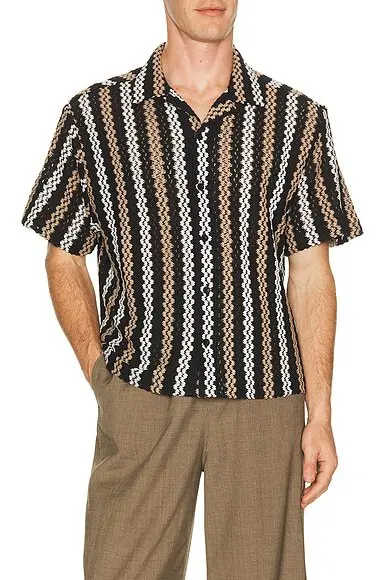 PERCIVAL Wade Crochet Shirt - Black