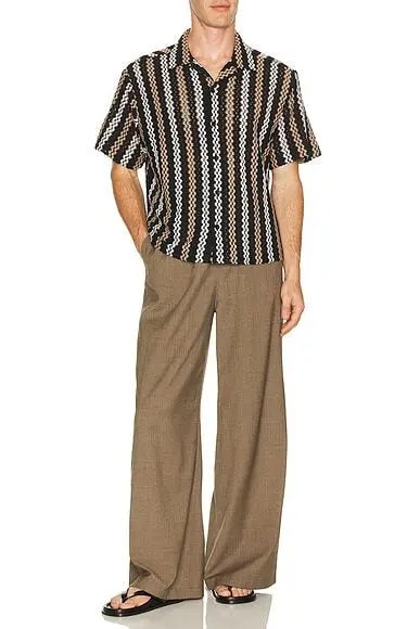 PERCIVAL Wade Crochet Shirt - Black