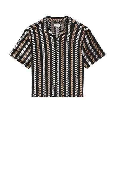 PERCIVAL Wade Crochet Shirt - Black