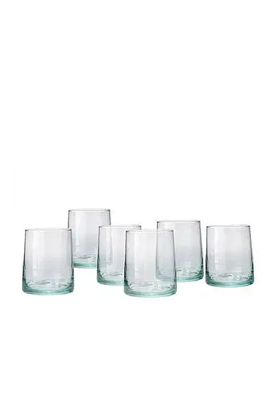 VERVE CULTURE Short Moroccan Cone Glassware Set Of 6 - Clear