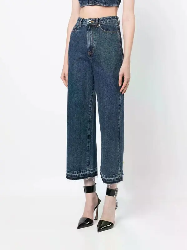 SELF-PORTRAIT High-waist Wide-leg Jeans