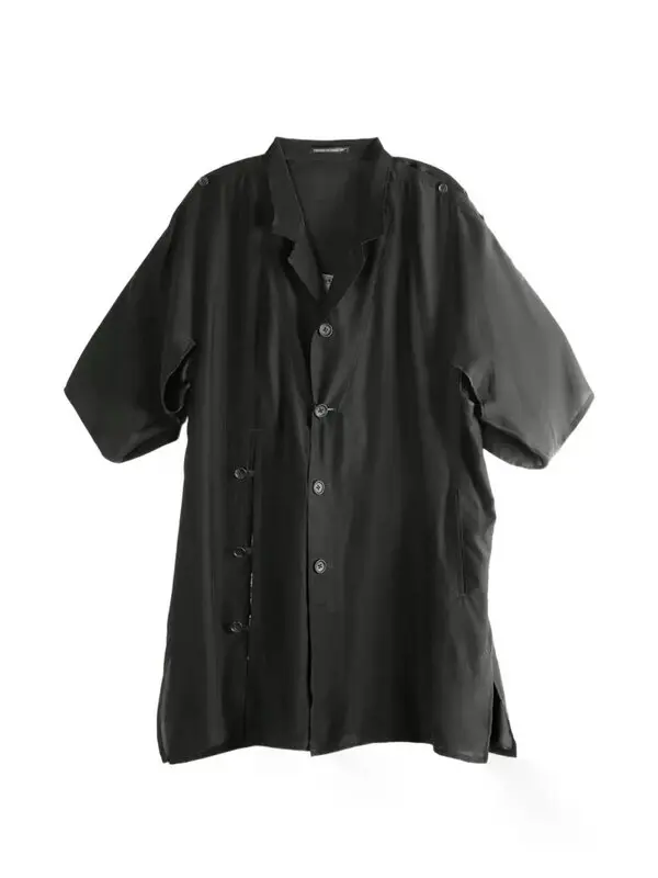 Yohji Yamamoto Graphic-print Silk Shirt - Black