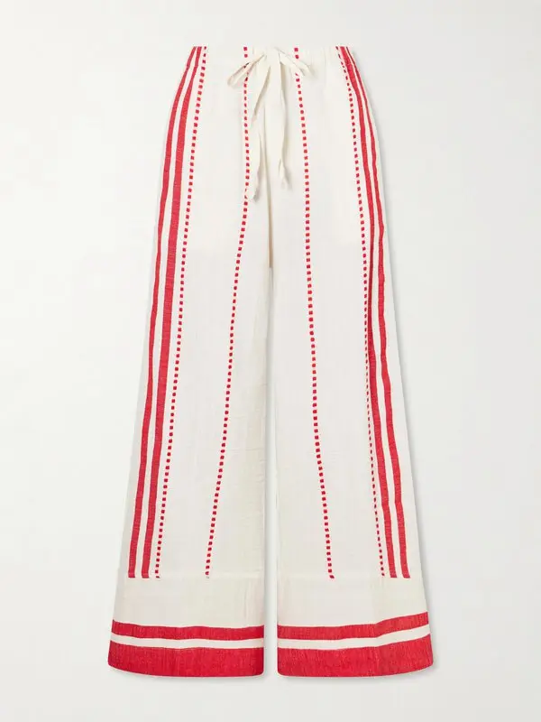 LEMLEM Desta Straight-leg Cotton Pants - Red