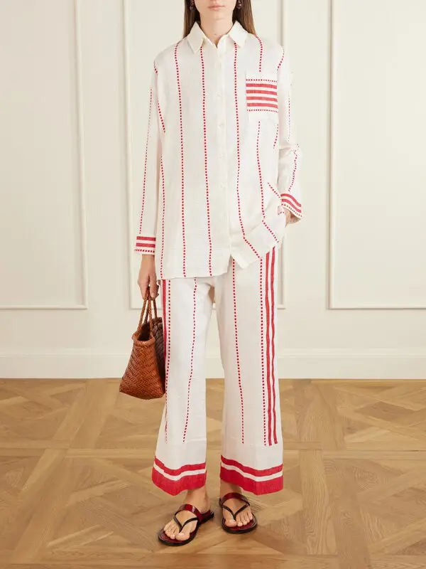 LEMLEM Desta Straight-leg Cotton Pants - Red