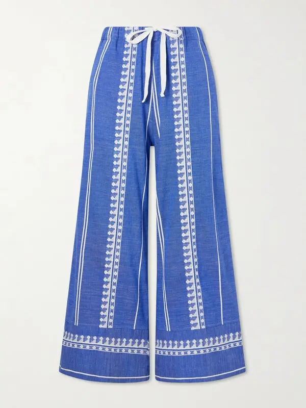 LEMLEM Desta Straight-leg Cotton Pants - Blue
