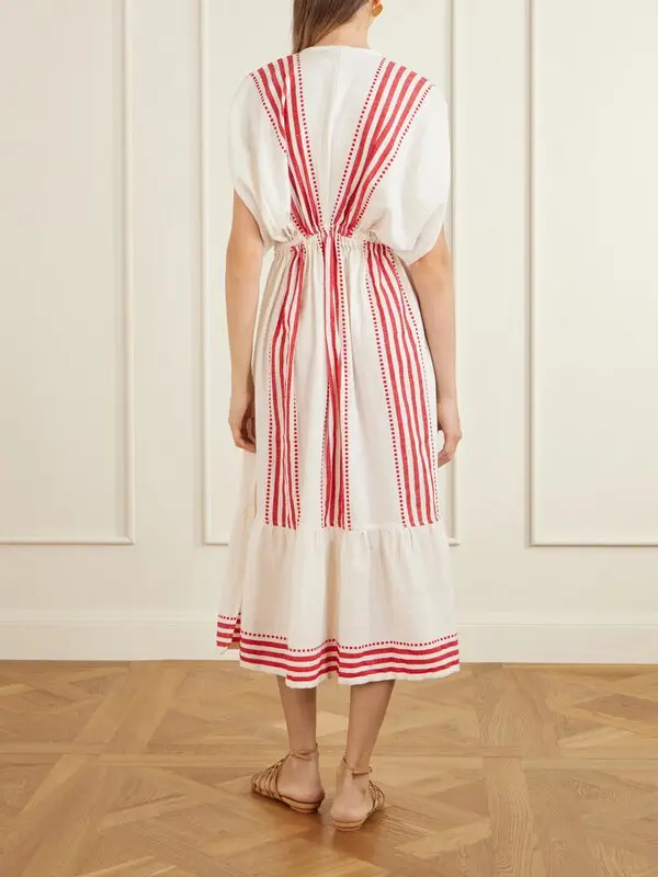 LEMLEM Leila Cotton-gauze Midi Dress - Red