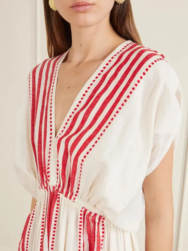 LEMLEM Leila Cotton-gauze Midi Dress - Red