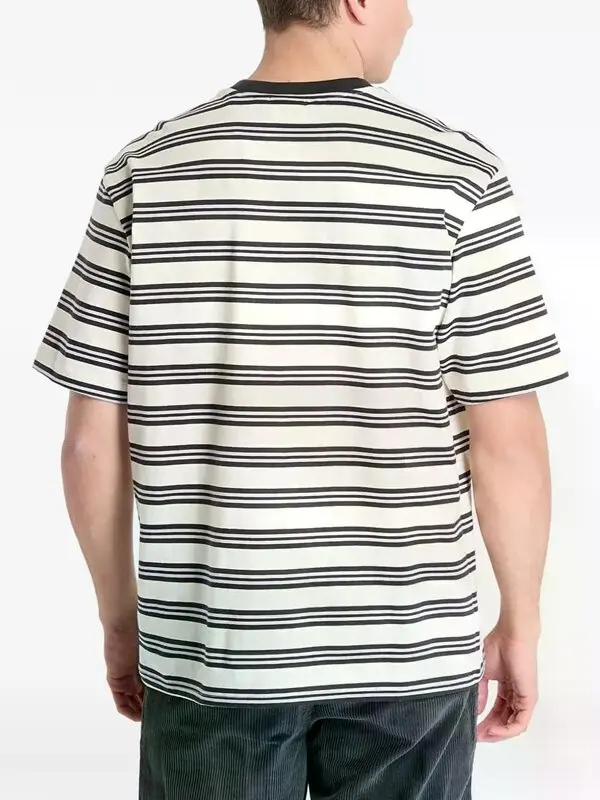 Guess Striped Logo-embroidered T-shirt