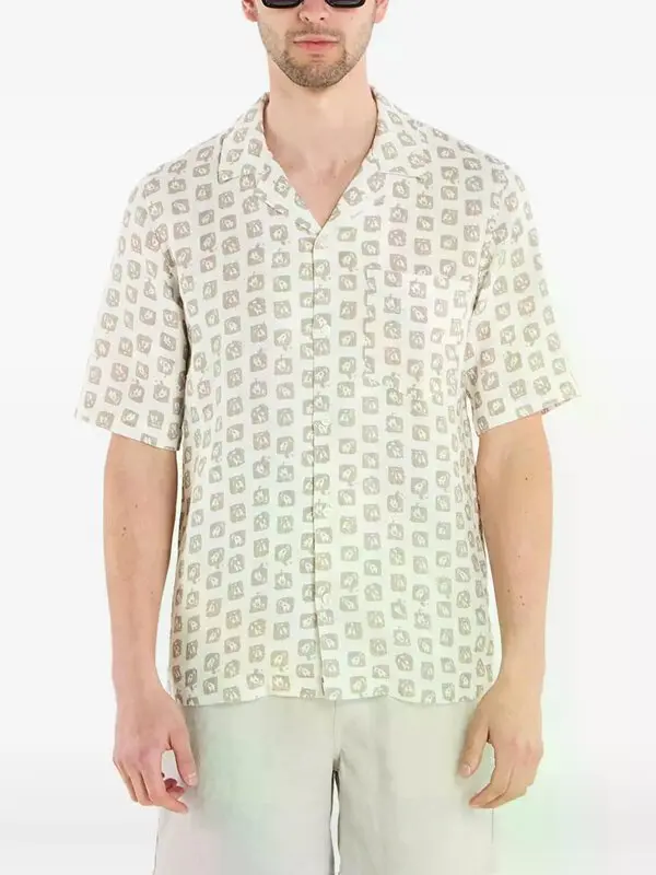 SAMSOE SAMSOE Oscar Ap Print Short-sleeve Shirt - Black