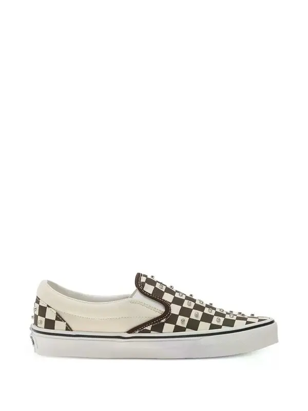VANS Checkerboard Studded Slip-on Sneakers - Brown