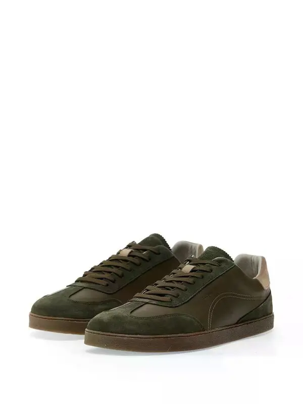 GROUNDS Panelled Suede-trim Sneakers