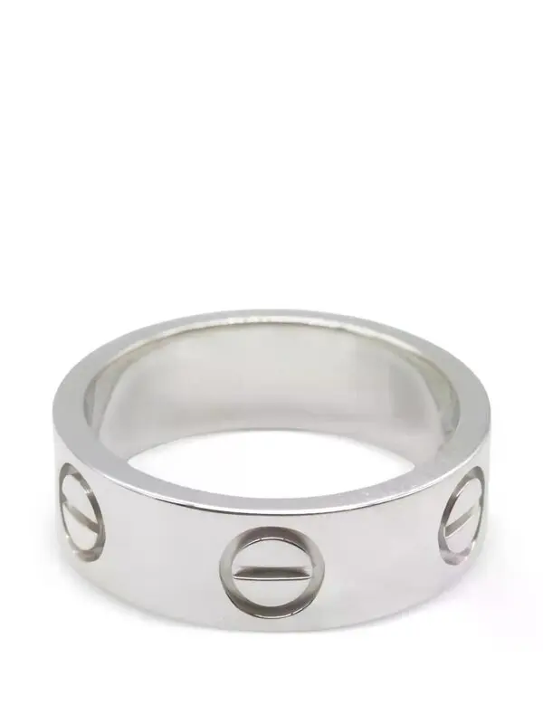 Cartier 18k White Gold Love Motif Band Ring