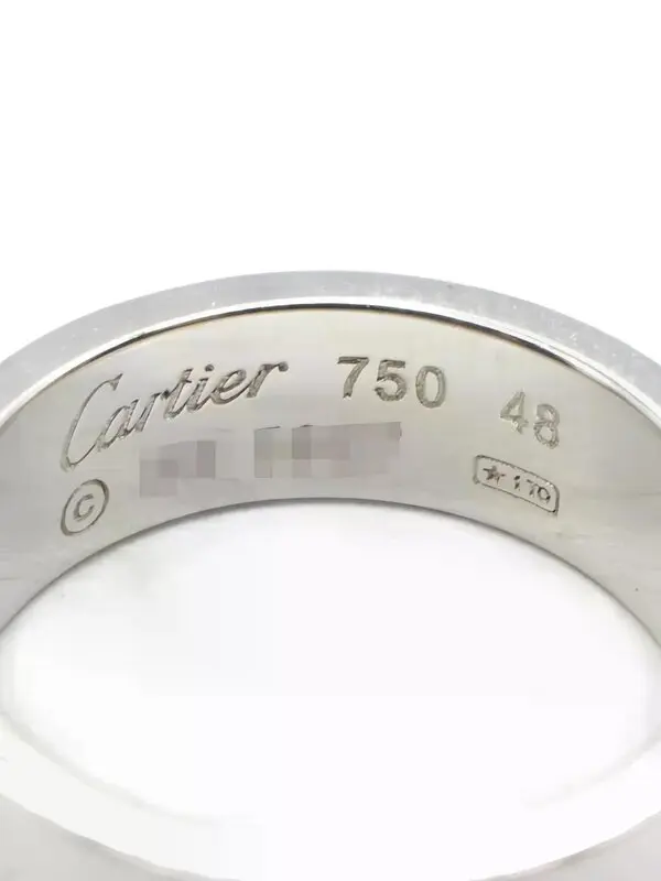 Cartier 18k White Gold Love Motif Band Ring