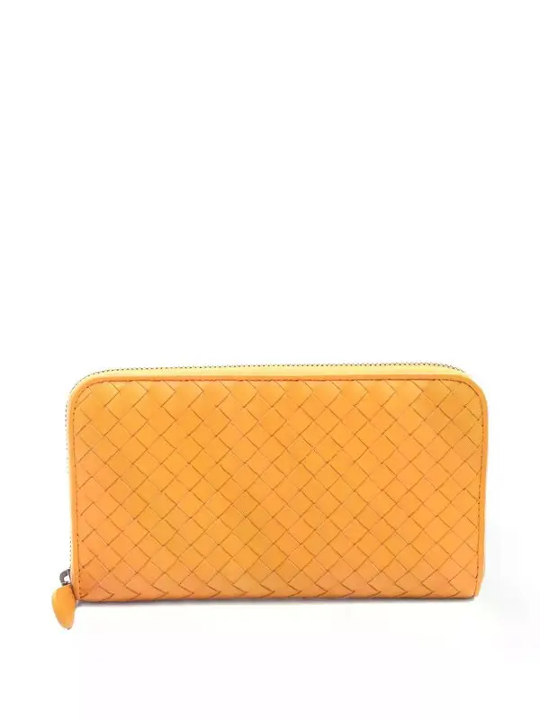 Bottega Veneta 2010s Intrecciato Zip-fastening Wallet - Orange