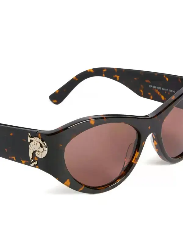 Emilio Pucci Cat-eye Sunglasses With Embellished Temples - Brown