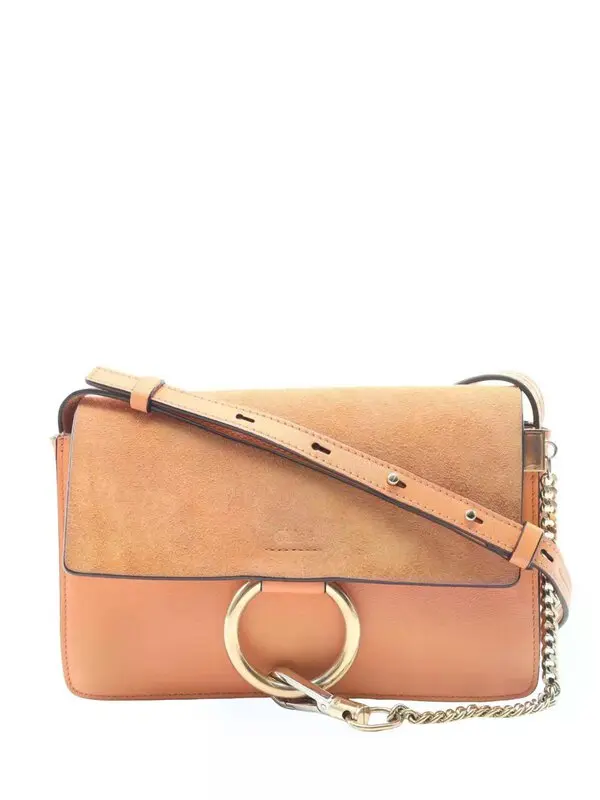 Chloé Faye Small Suede And Calfskin Crossbody Bag - Brown