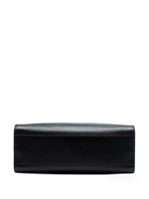 Gucci Leather Bamboo Nymphaea Web Satchel - Black