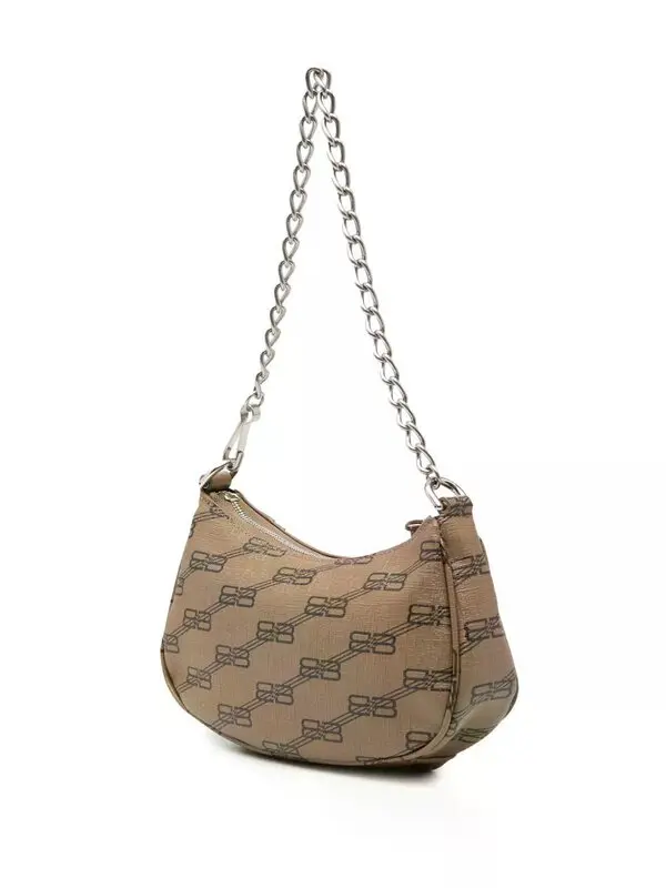 Balenciaga 2022 Mini Bb Monogram Coated Canvas Le Cagole Satchel - Brown