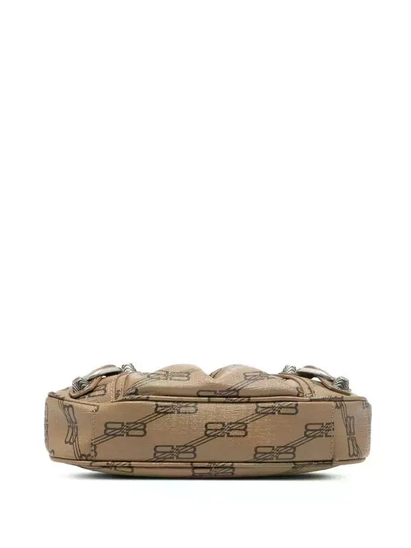 Balenciaga 2022 Mini Bb Monogram Coated Canvas Le Cagole Satchel - Brown