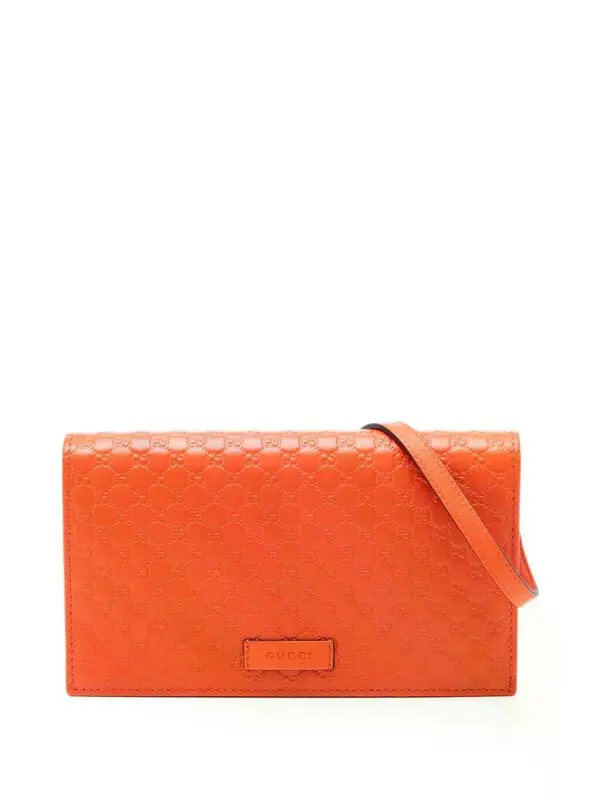 Gucci 2000-2015 Microissima Wallet On Strap - Orange