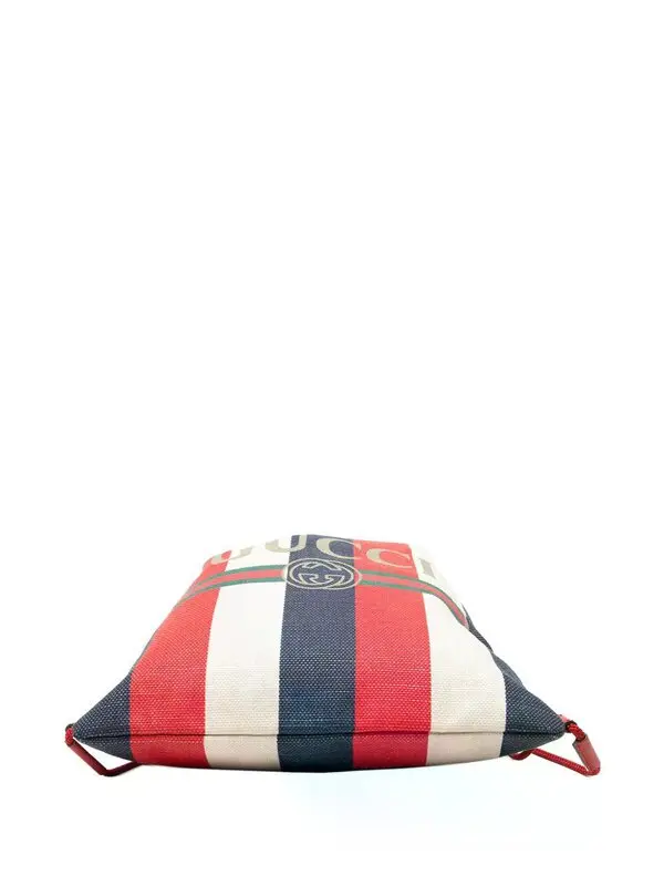 Gucci Canvas Sylvie Baiadera Web Drawstring Backpack