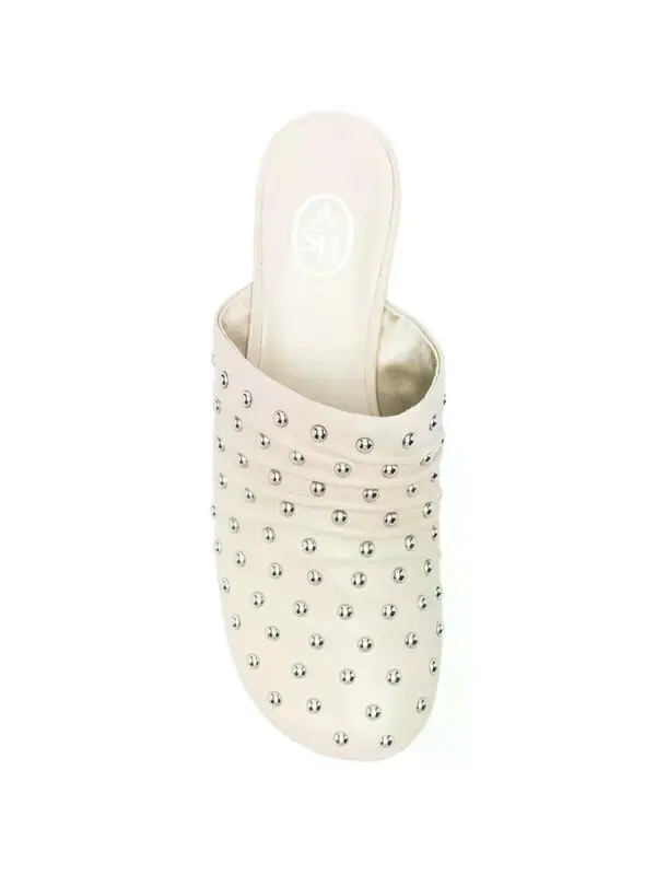Ash Eloise Studded-detail Mules - Neutrals