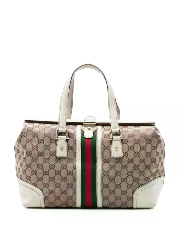 Gucci Gg Canvas Web Treasure Boston Bag
