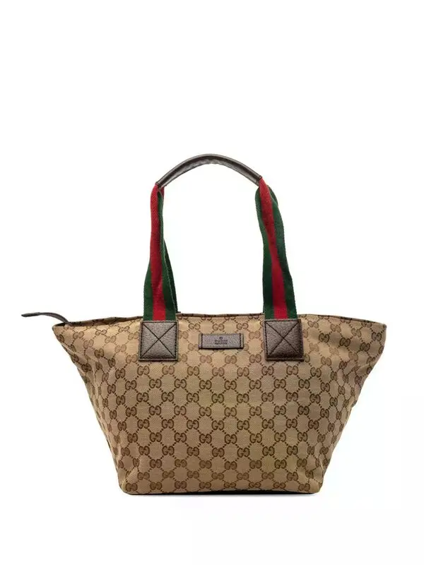 Gucci Gg Canvas Web Tote Bag - Neutrals