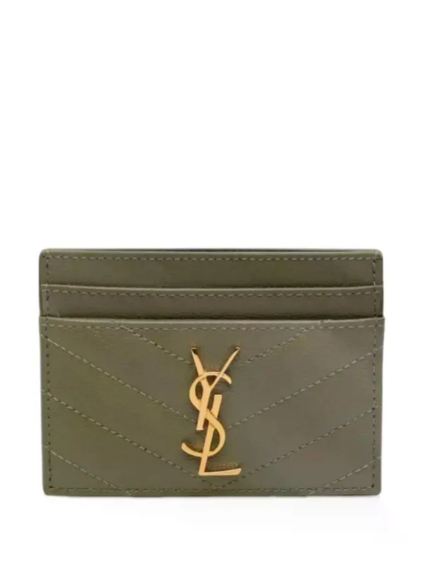 Saint Laurent 2013 Grain De Poudre Monogram Cassandre Case Card Holder