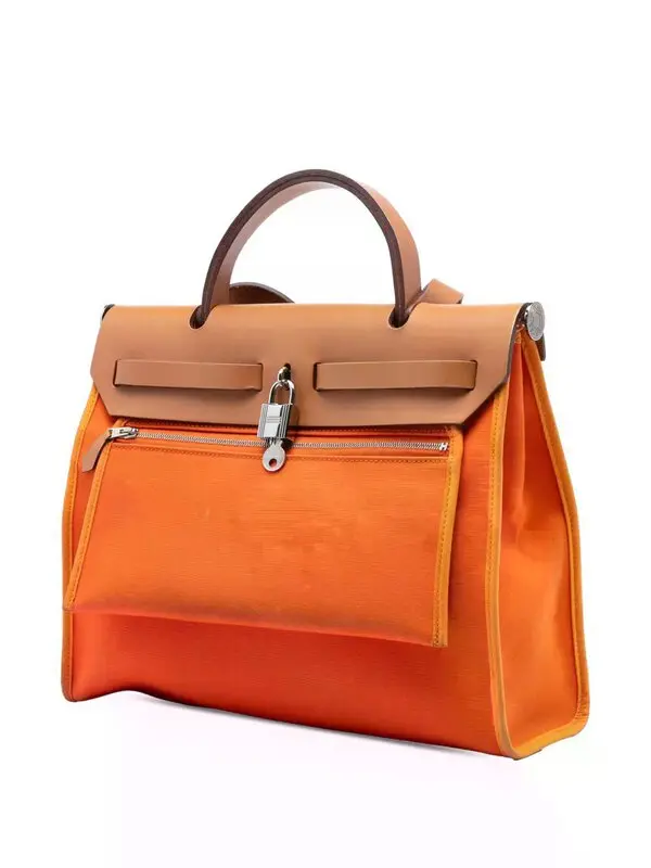Hermès 2014 Toile Herbag Zip 31 Satchel - Orange