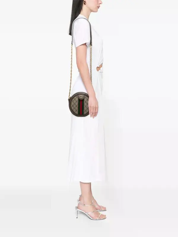 Gucci Gg Supreme Ophidia Round Crossbody Bag
