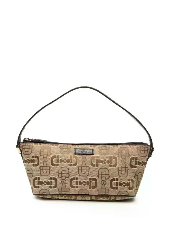 Gucci 2000-2015 Printed Canvas Horsebit Boat Bag