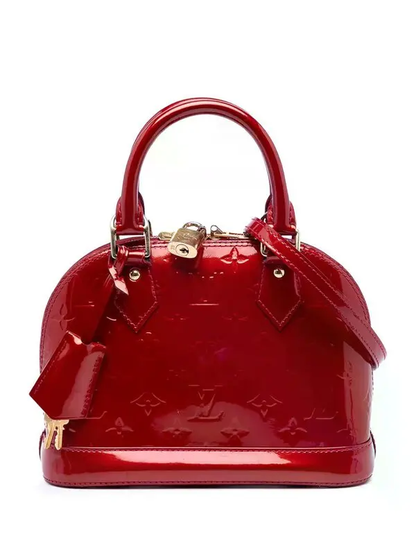 LOUIS VUITTON 2014 Monogram Vernis Alma Bb Satchel - Red