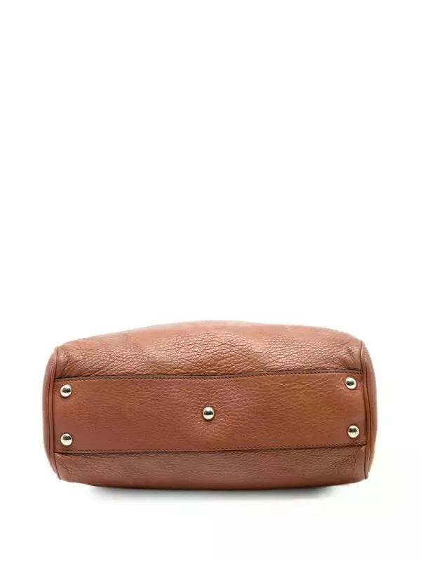 Gucci Small Calfskin Bamboo Shopper Satchel - Brown