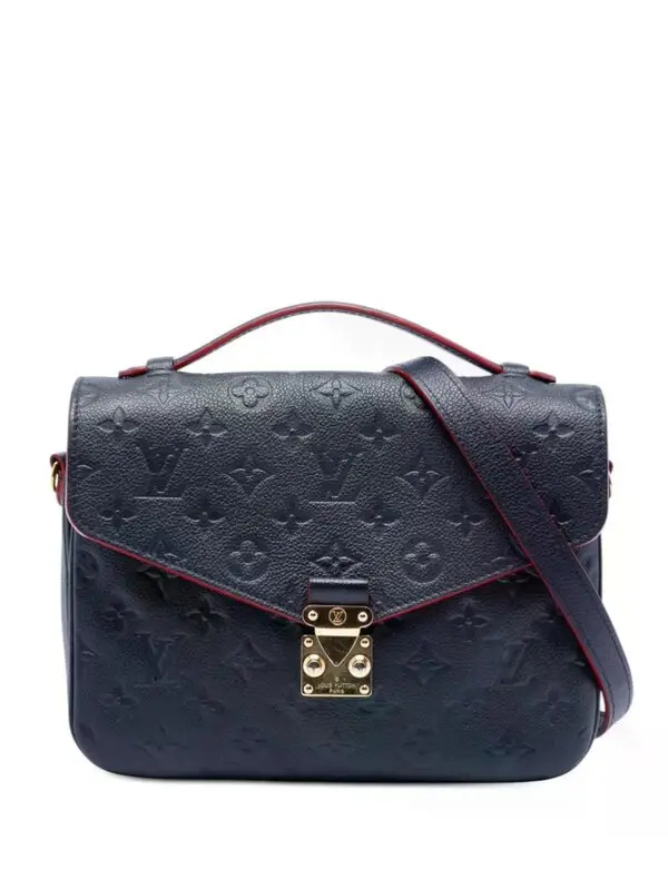 LOUIS VUITTON 2017 Monogram Empreinte Pochette Metis Satchel - Blue