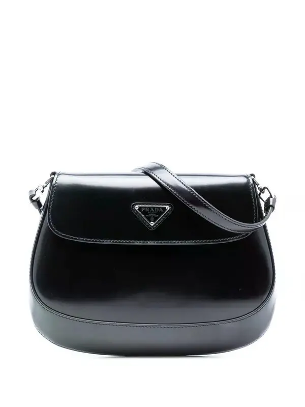 Prada 2000-2013 Spazzolato Leather Cleo Flap Shoulder Bag