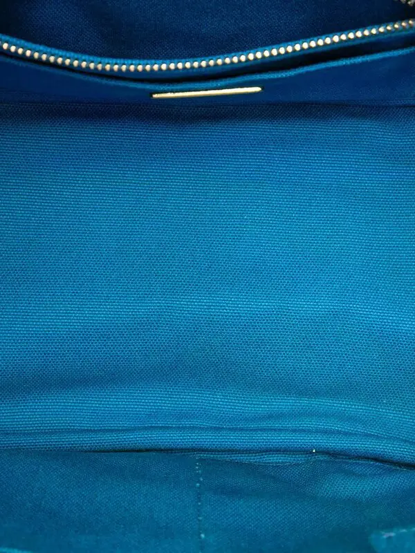 Prada Small Canapa Logo Satchel - Blue