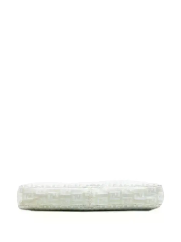 Fendi Zucchino Canvas Pochette Shoulder Bag - White