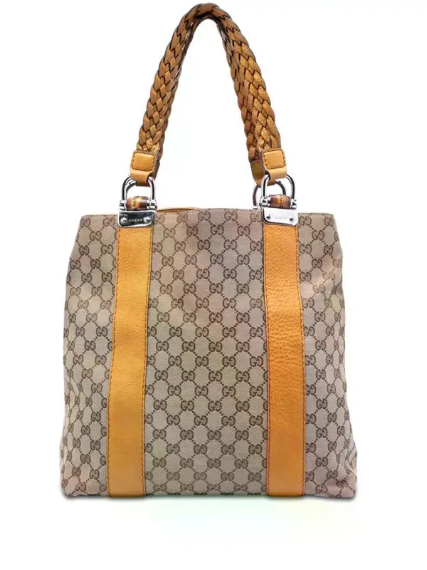 Gucci Gg Canvas Bamboo Libeccio Tote Bag