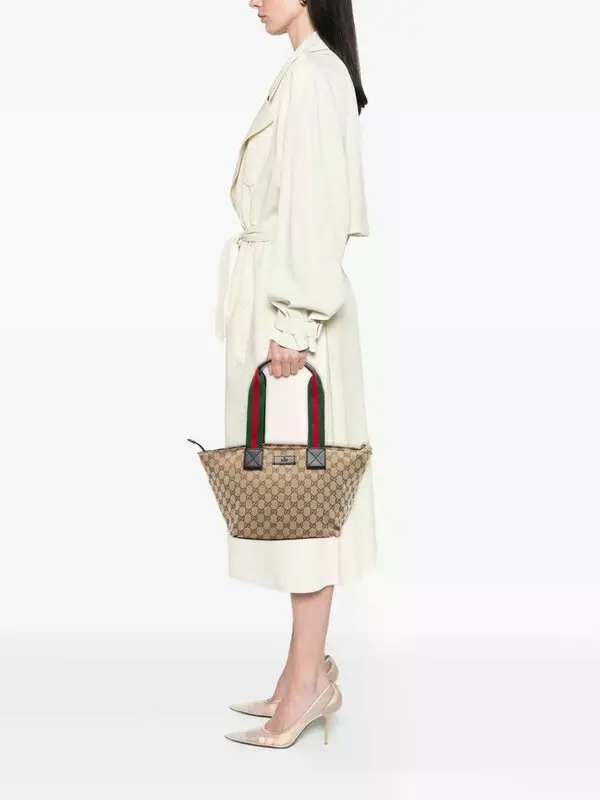 Gucci Gg Canvas Web Tote Bag - Neutrals