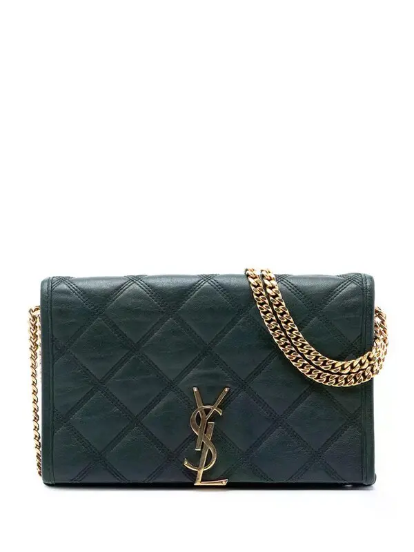 Saint Laurent Becky Chain Wallet - Green